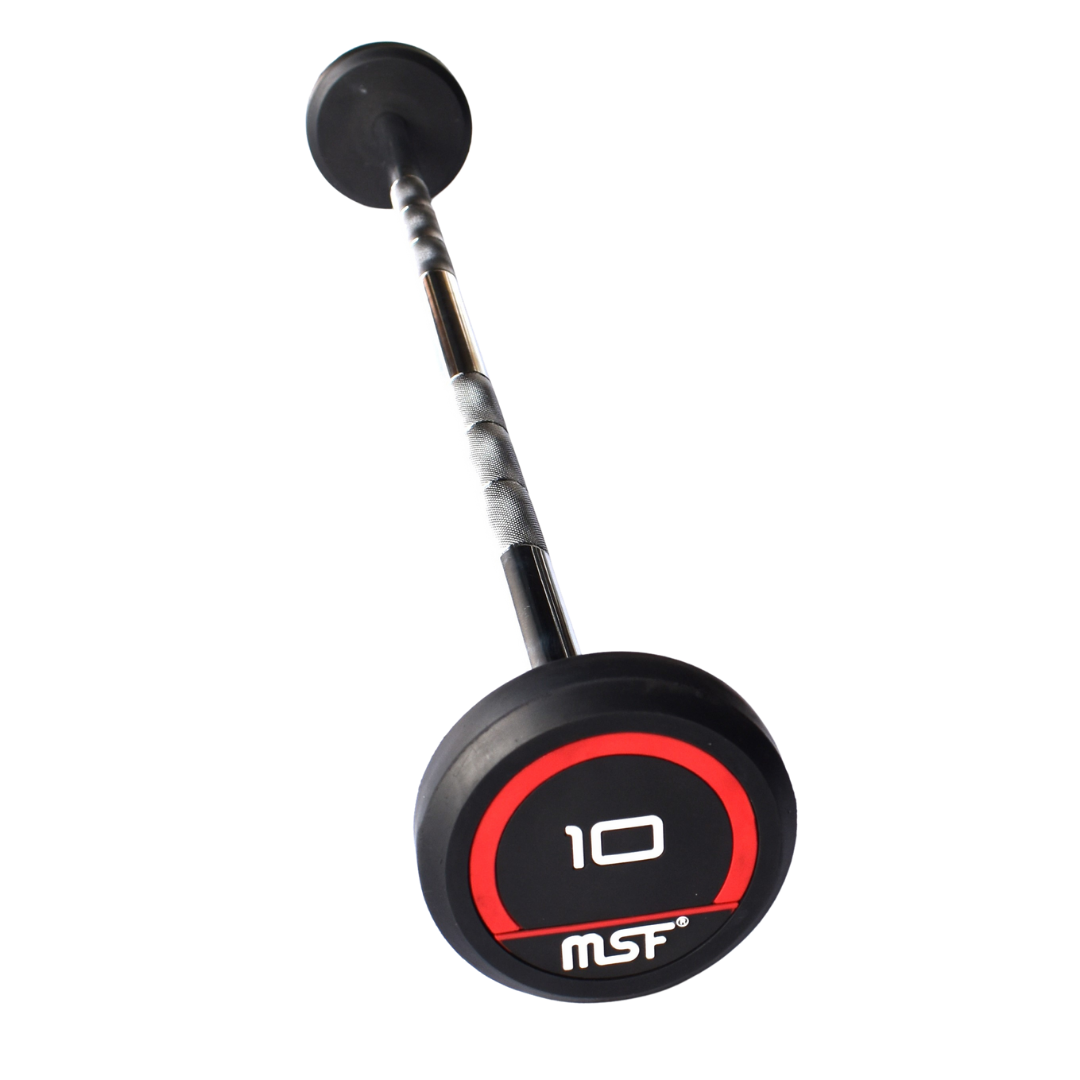 Fixed Barbell straight Rubber Coated (Imported) — MSFFIT