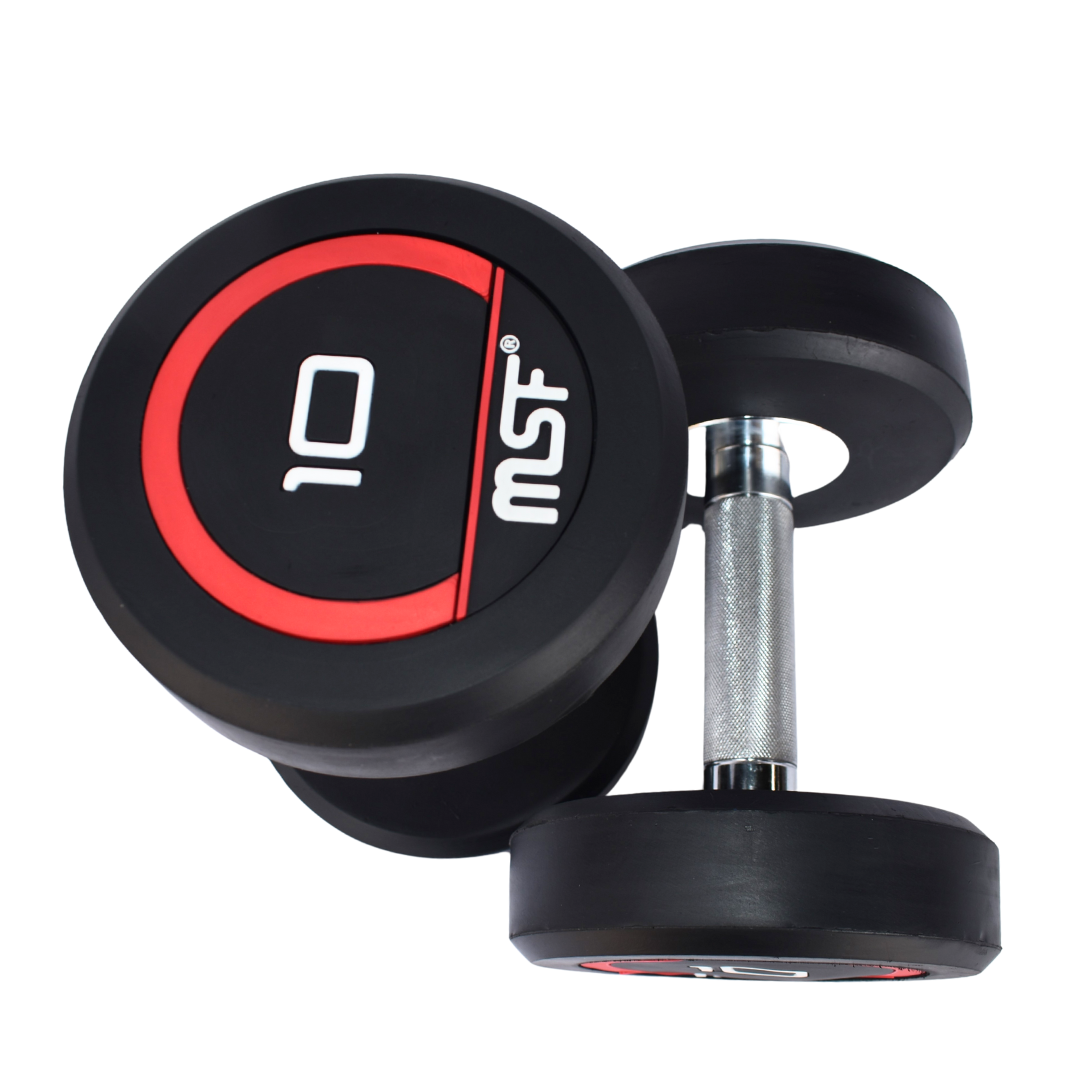 Round Rubber Coated Dumbbells (Imported) — MSFFIT
