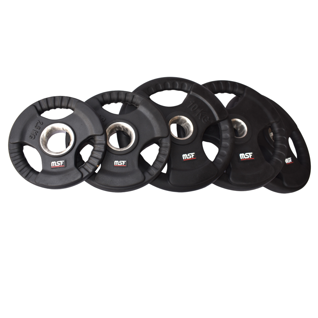 Weight Plate Tri Grip Rubberize (Black) — MSFFIT